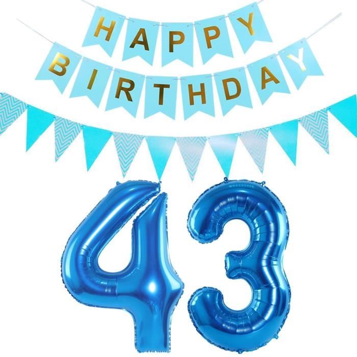 Lot de 2 ballons gonflables en forme de chiffre 43, numéro 43, ballons ...
