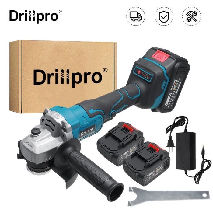 Meuleuse d'angle sans fil Brushless Disqueuse 125mm avec 2PCS Batterie 18V - Cdiscount Bricolage