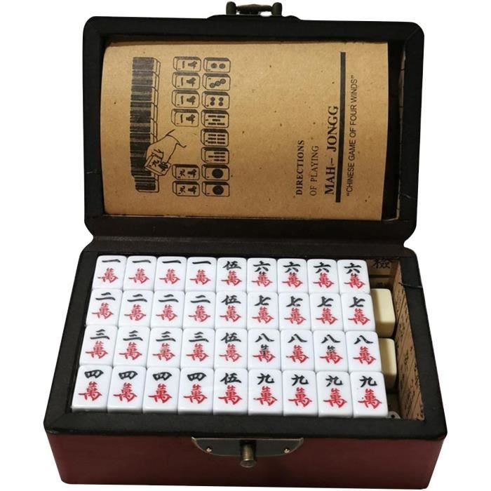 Portable Chinese Mahjong Box Rare 144 Vintage Mahjong Set Travel Party ...