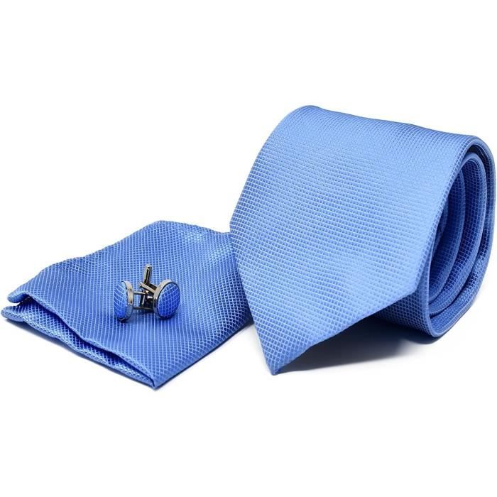 Coffret Ensemble Cravate Homme, Mouchoir De Poche, Boutons De Manchette ...