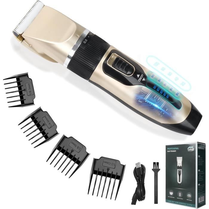 Tondeuses à Cheveux Hommes Rasoir Electriques Kit de Coupe de Cheveux Rechargeable Sans Fil ...