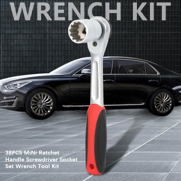 38PCS MiNi Ratchet Handle Screwdriver Socket Set Wrench Tool Kit -KOR ...