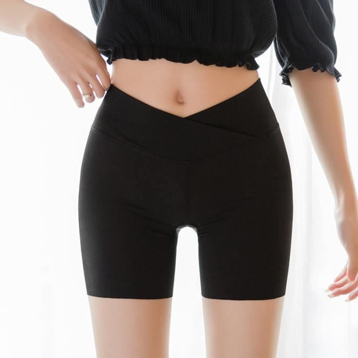 Sous-vêtement,short de sécurité en soie glacée pour femmes,culotte amincissante,taille haute ...