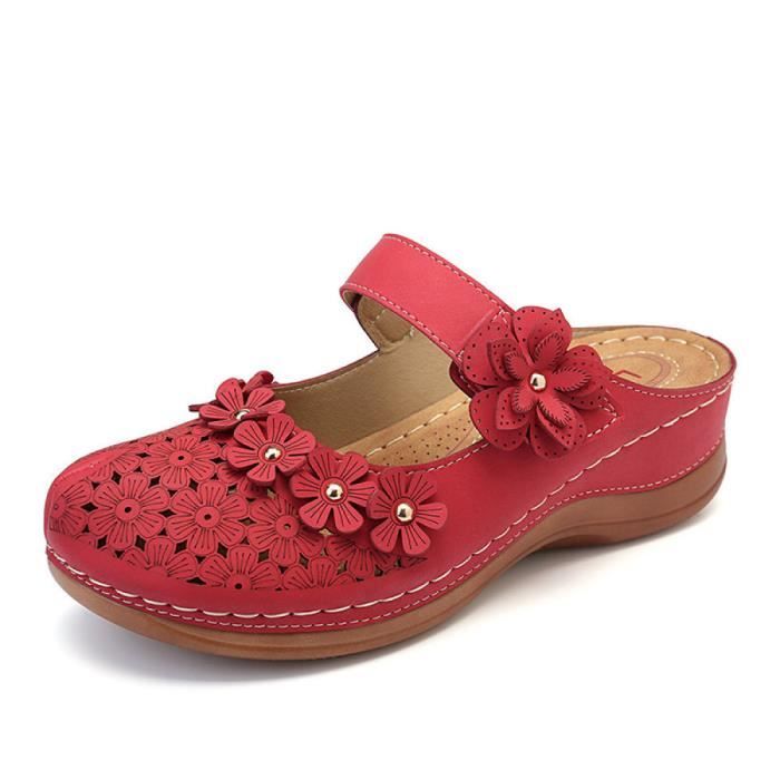 Sandales Compensees Pour Femmes - Sandales A Plateforme Avec Boucle A ...