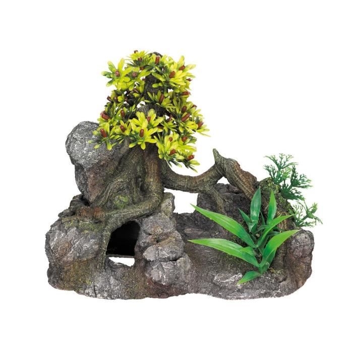 NOBBY Aqua Deco Tree on rock 190 x 115 x 160mm pour aquarium ...
