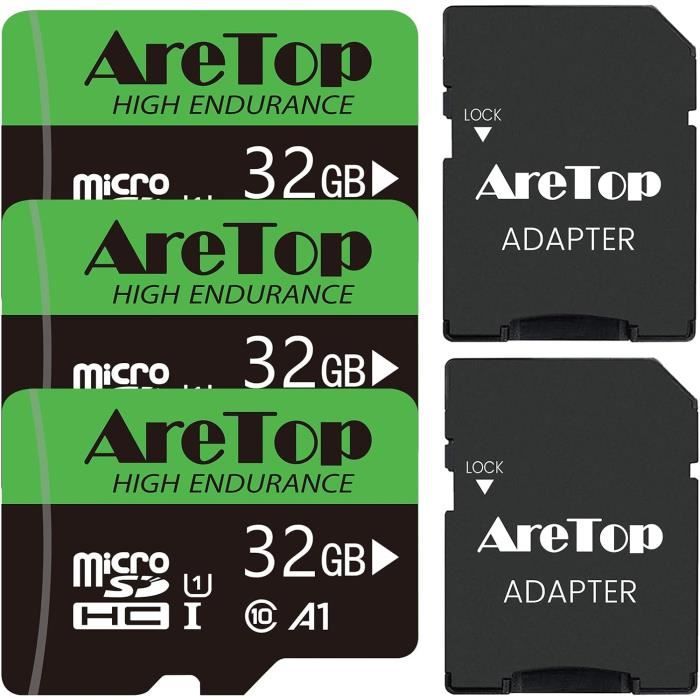 Carte Micro Sd 32Go, Lot De 3 Carte Memoire Uhs-I, Tf Micro Sdhc Classe 10, U1,Avec Adaptateur ...