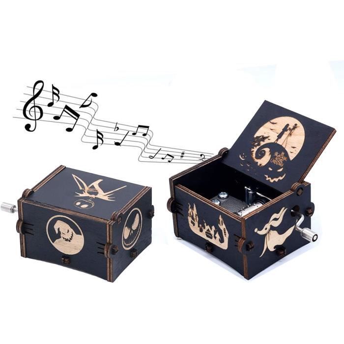 Keast Boîte à musique vintage eois sculpté « L'Étrange Noël de Monsieur ...
