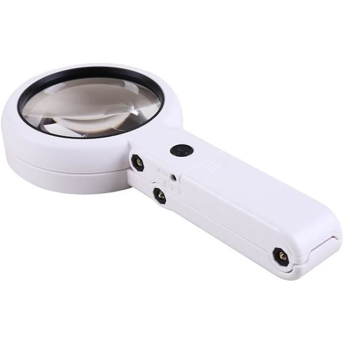 Loupe avec Lumière, Loupe avec 8 LED, Loupe 2 en 1 Augmentation de 5X et 11X, Support Réglable ...