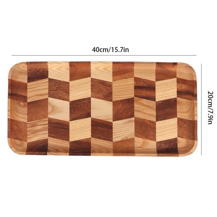 Plateau Plat De Service Vintage En Bois (40X20 Cm) -SURENHAP ...