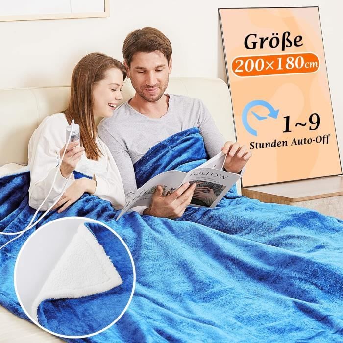 Couverture Chauffante Plaid Chauffant Couette Électrique 200X180Cm ...