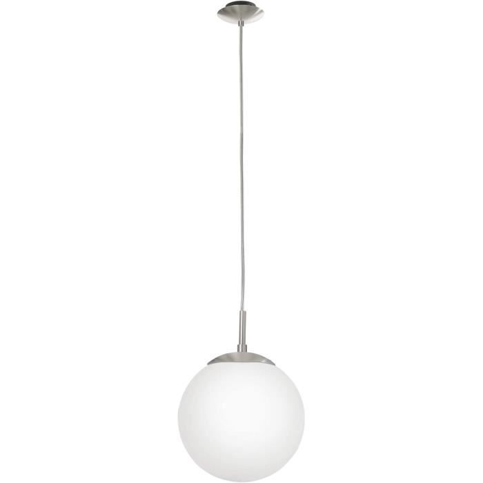 Suspension luminaire Rondo,lustre suspendu en acier nickel-mat,boule en ...