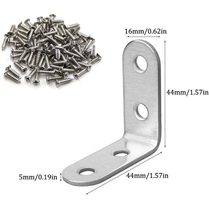 20 Pièces Equerre Fixation Angle Droit Support Inoxydable 90 Degré ...
