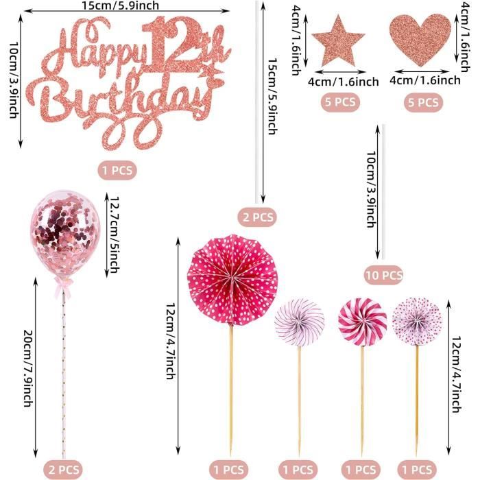 Happy 12Th Birthday Cake Topper 12 Year Old Girl Cake Topper 12Th ...