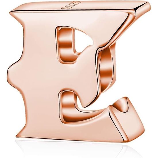 Perle - PANDORA - Lettre E en Argent Sterling 925 et Or Rose - - Achat ...