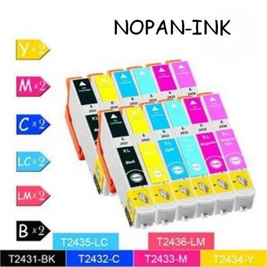 12 compatibles EPSON T2431-T2432-T2433-T2434 -T2435 - T2436 Epson Expression Photo XP-950 NOPAN ...