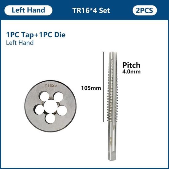Clé et douille,jeu de tarauds et filières,filetage à gauche,vis HSS,taraud,outils de filetage ...