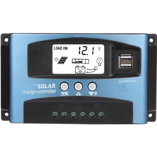 KAII Chargeur de batterie solaire MPPT Contrôleur de charge solaire MPPT 40/50/60 / 100A double ...