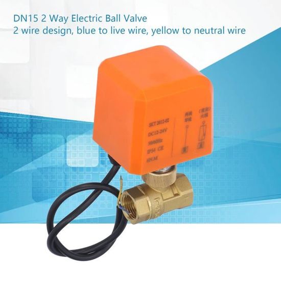 Vanne à bille électrique Vanne à boisseau sphérique électrique DN15 2 voies 2 fils vanne en ...