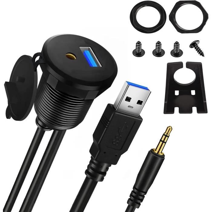 Câble de montage de voiture USB 3.0 et auxiliaire 3,5 mm + câble d ...
