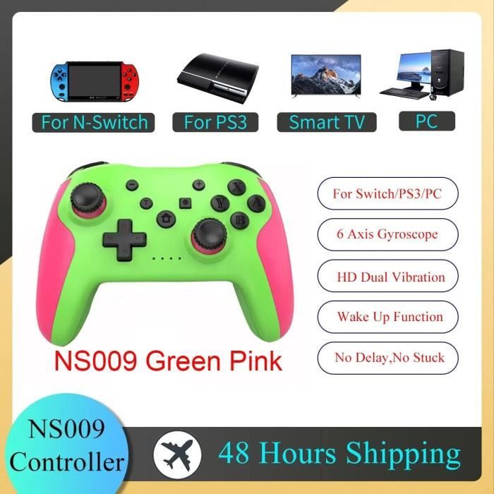 Rose vert - Manette de jeu sans fil Bluetooth NS009, manette de jeu ...