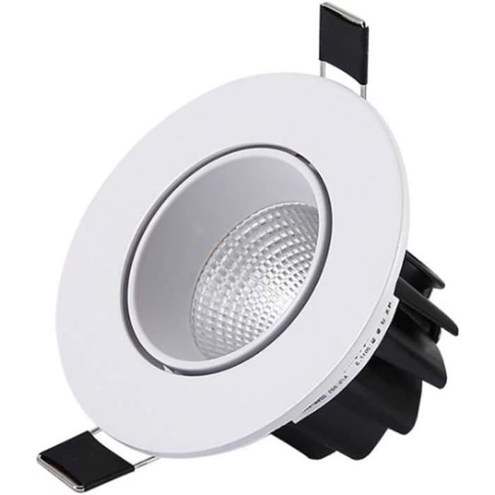 Spot LED encastré 8W - Blanc - 3000k - Pour éclairage intérieur de ...
