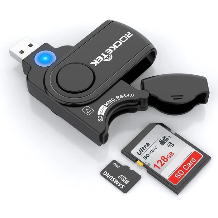 Lecteur de carte SD 2 en 1, Lecteur de carte mémoire USB 3.0 avec ...