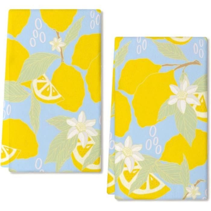 Lot De Torchons De Cuisine En Coton Motif Citron (40,6 X 61 Cm) \U2013 ...