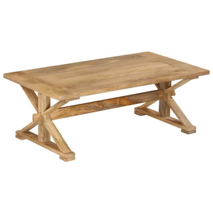 SIB Table basse Bois de manguier massif 110 x 60 x 40 cm 7643670697502 ...