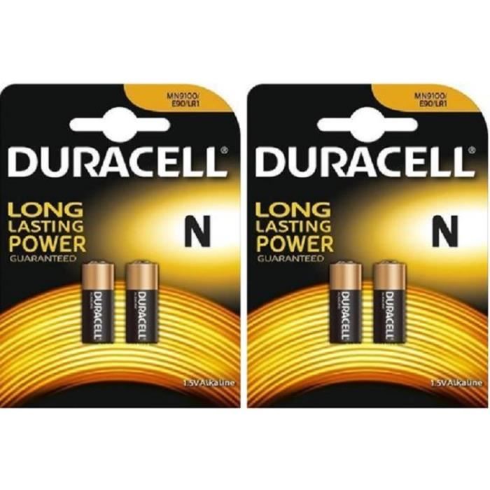 4 X Piles DURACELL N / MN9100 /LR1 / E90 Alcaline 1,5V (Sous Blister ...