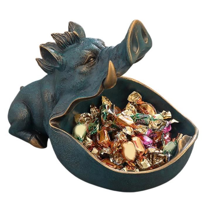 Creative Boar Key Rangement Bol résine Resin Candy Dish Art Animal avec ...