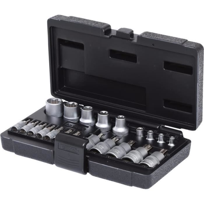 Coffret de douilles TORX - KS TOOLS - 911.4307 - 21 pièces - 1/4 et 1/2 - Noir - Cdiscount Auto