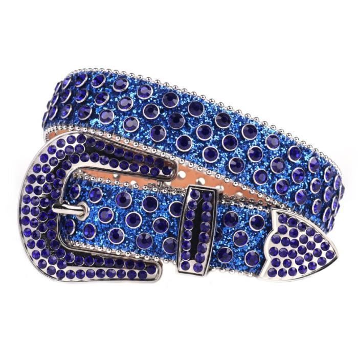 Ceinture Haute Qualité Western Strass Mode Décontractée Denim Brillant ...