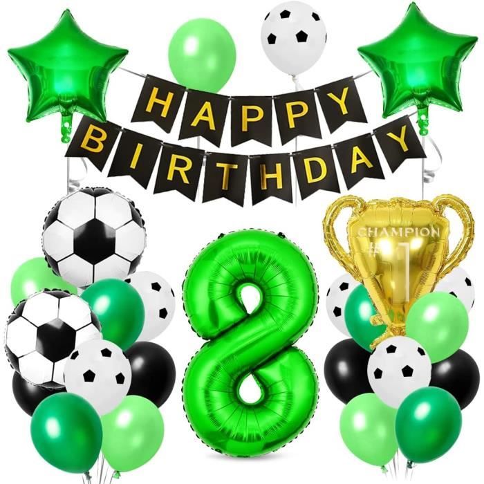Ballon Anniversaire Football 8 Ans, Décorations De Fête De Football, Ballons Aluminium Football ...