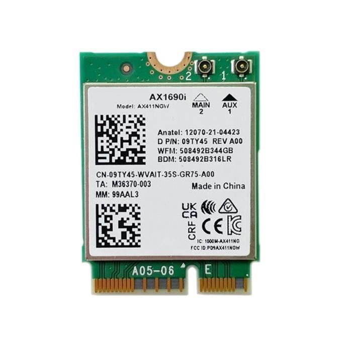 SODIAL-Carte Wi-Fi AX1690I AX411 Wi-Fi 6E Vitesse 2,4 Gbit-S 802.11Ax 2 ...