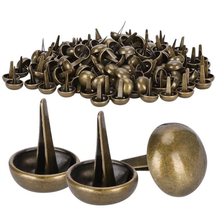 TMISHION 200pcs Clous de fond de sac 15mm pour cuir, rivets pour ...