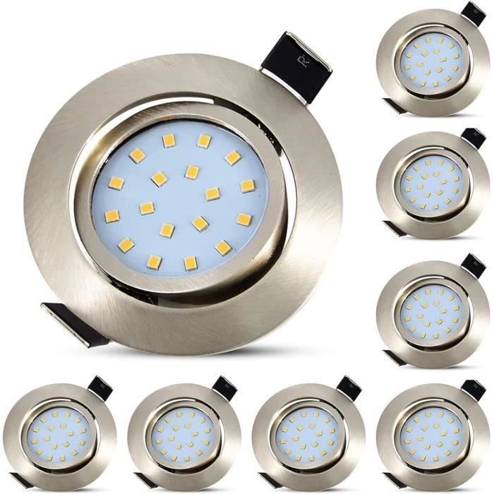 8 Spots Led Encastrables Ultra Plats Spots Encastrables Blanc Neutre 5W Spots De Plafond 230V ...