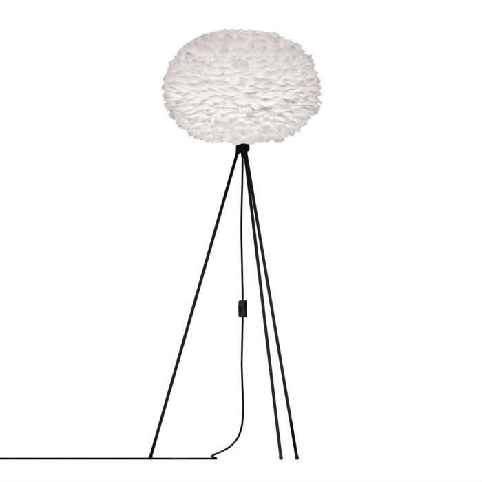 EOS-Lampadaire Plume Trépied Noir H139cm Blanc Vita | designé par ...