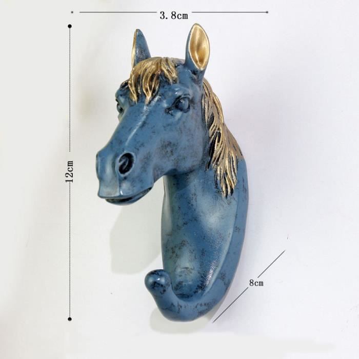 CROCHET - ACCROCHE MURALE ,Blue Horse--Crochet à manteau mural à motif ...