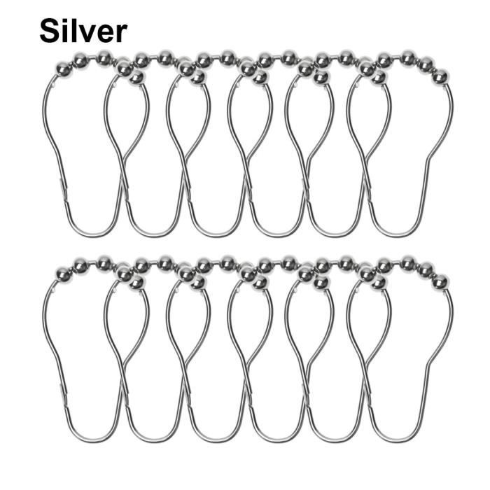 TRINGLE - EMBOUT TRINGLE,Silver--Anneaux de rideau de douche en acier ...