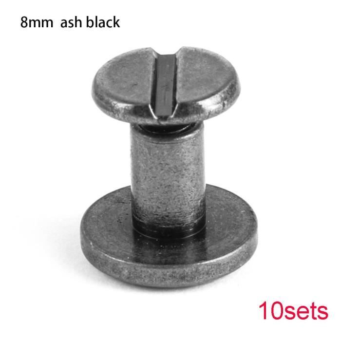 RIVET,black 8mm--Rivets à vis pour cuir, 20 pièces, artisanat, ceinture ...