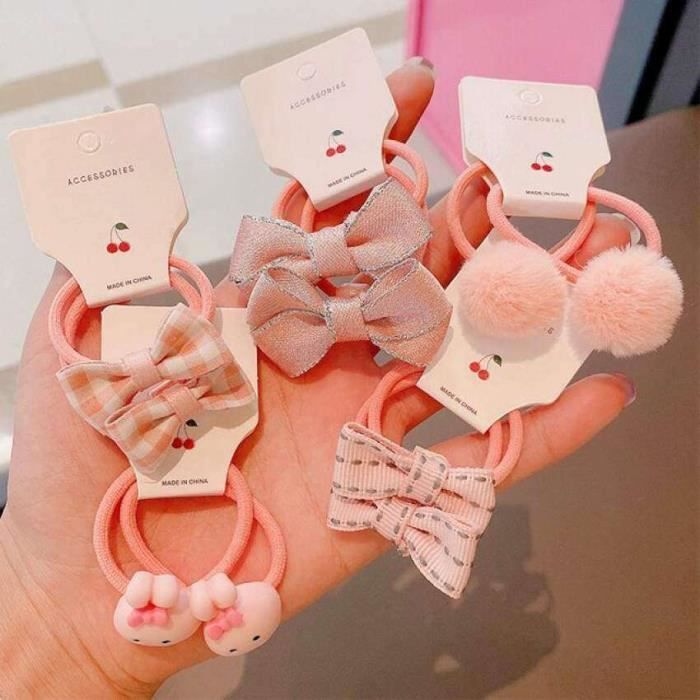 CO04648-BAVOIR.Lot de 10 pièces d'élastiques à cheveux pour filles. chouchous. petits chouchous ...