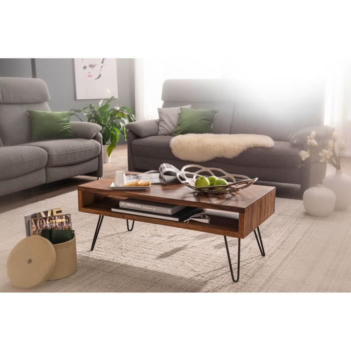 WOHNLING table basse bois massif 100x40x50 cm salon table canapé table ...