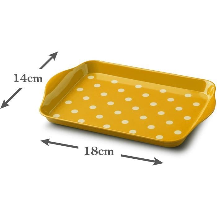 G200M Plateau De Service En Mélamine Motif Pois 18 X 14 Cm Moutarde ...