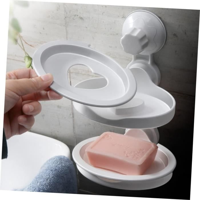 Porte-Savon Double Couche Palette En Plastique Évier Mural Organisateur ...