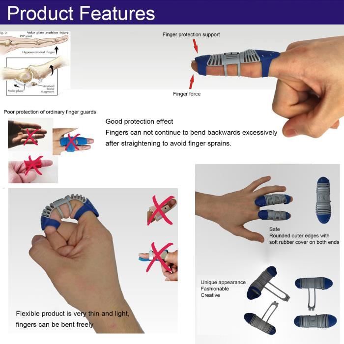 ESTINK Attelle de doigt Health Gear Finger Splint Basketball Sports ...