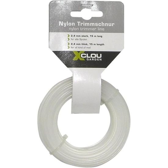Fil de coupe rond pour débroussailleuse Ø 2 mm - Bobine de fil en nylon pour coupe bordure ...