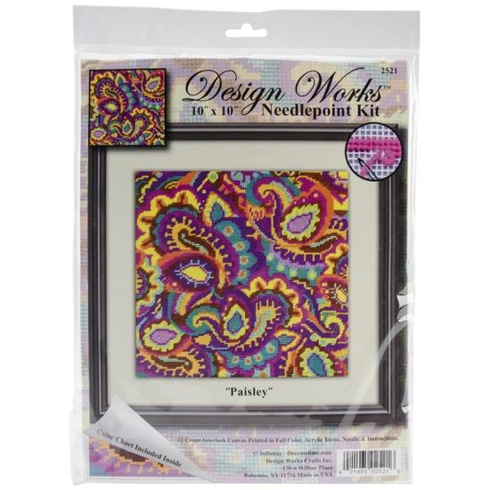 Design Works Needlepoint Kit 10"X10"-Paisley-Stitched In Yarn ...