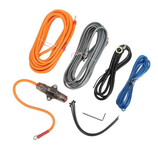 Kit Installation Ampli 8GA - Dilwe - Universel - Cuivre - ABS - Pour ...