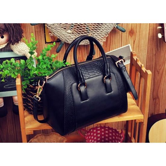 Sac à main dame rétro motif crocodile noir bei... noir - Cdiscount ...