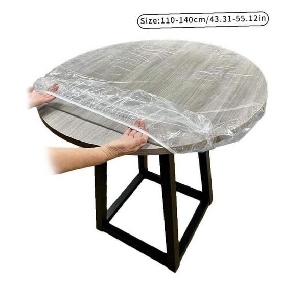 Nappe intégrée en vinyle rond nappe élastique transparente nappe ...